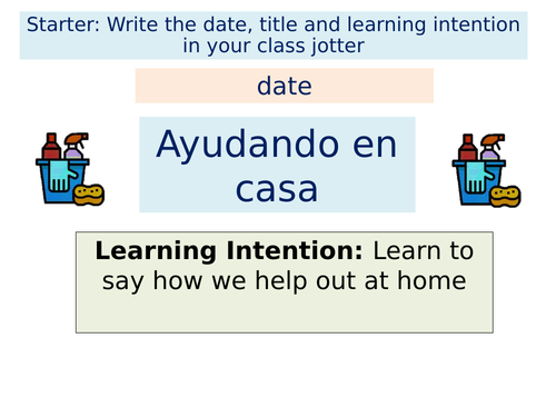 Ayudando en casa - Spanish Chores / Housework | Teaching Resources