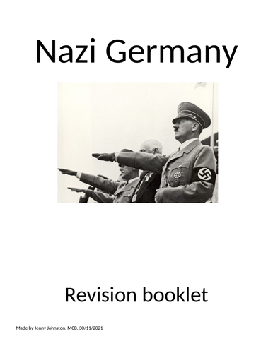 Nazi Germany Revision Booklet 1933-1945 | Teaching Resources
