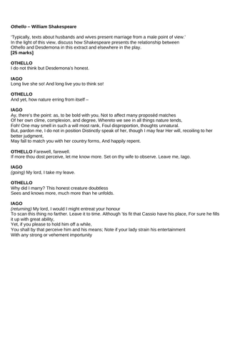 Othello Revision at KS5 | Teaching Resources