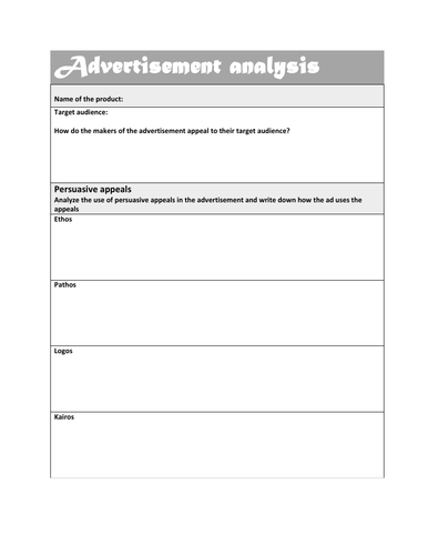 Advertisement analysis project - persusasive appeals and techniques ...