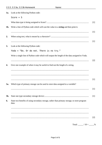 J277 OCR 2.2 Programming Fundamentals | Teaching Resources