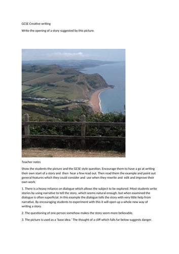 GCSE style question. Write the opening of a story based on the picture ...