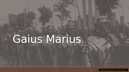 The Early Career of Gaius Marius | Teaching Resources
