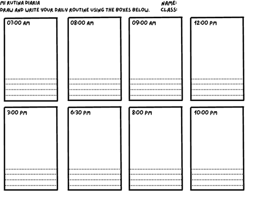 Mi Rutina Diaria - Daily Routine Comic Strip | Teaching Resources