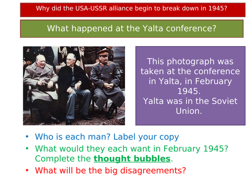 IGCSE History Origins of Cold War | Teaching Resources