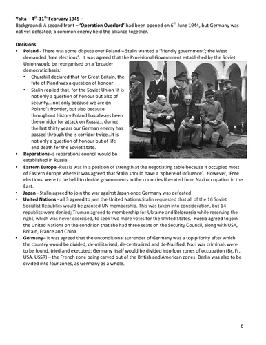 IGCSE History Origins of Cold War | Teaching Resources