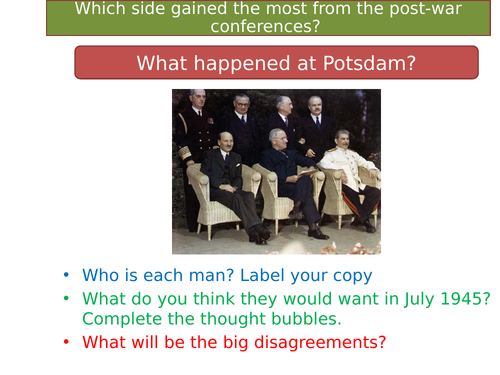 IGCSE History Origins of Cold War | Teaching Resources