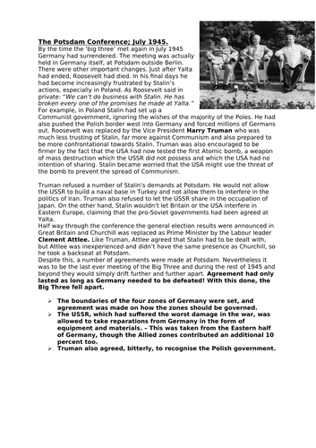 IGCSE History Origins of Cold War | Teaching Resources