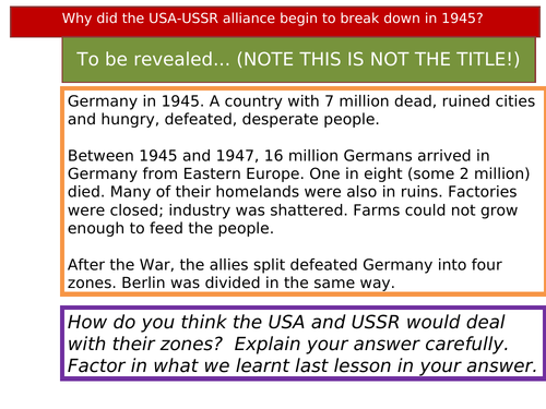 IGCSE History Origins of Cold War | Teaching Resources