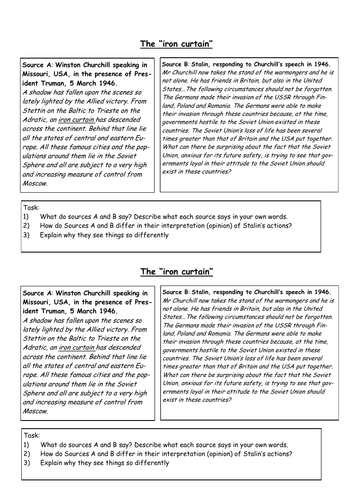 IGCSE History Origins of Cold War | Teaching Resources