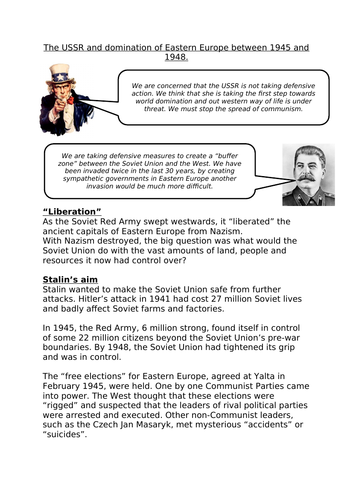 IGCSE History Origins of Cold War | Teaching Resources