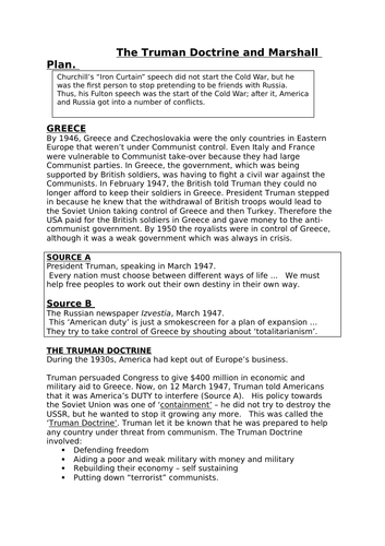 IGCSE History Origins of Cold War | Teaching Resources