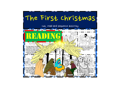 First Christmas Nativity Reading Activity: Read Sequence cut paste make ...