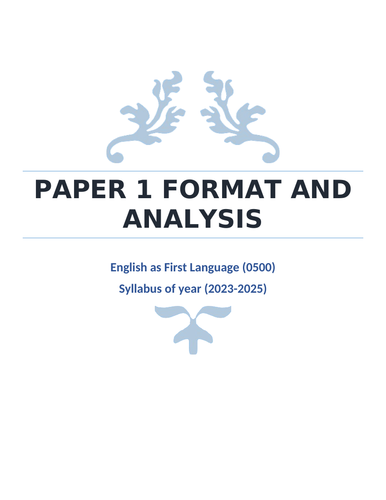 igcse-english-as-first-language-0500-paper-1-teaching-resources