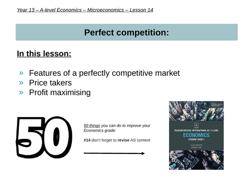 Perfect competition (A-level Economics) | Teaching Resources