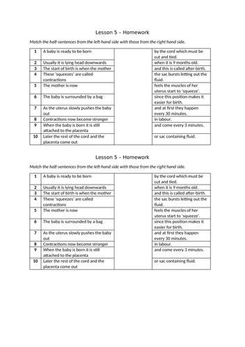 KS3 Science | 3.10.2 Human Reproduction - Lesson 5 - Birth FULL LESSON ...