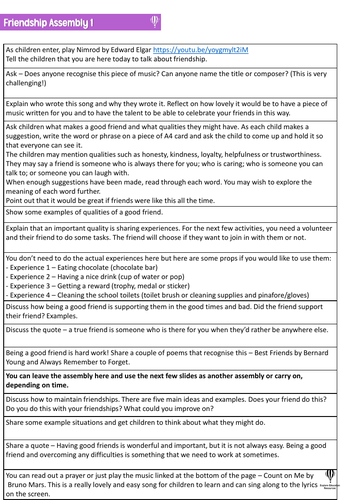 x2 FRIENDSHIP Assemblies / Collective Worships | Teaching Resources