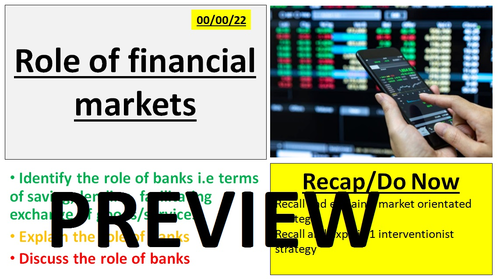 4.4.1 Role of financial markets - Theme 4 Edexcel A Level Economics ...
