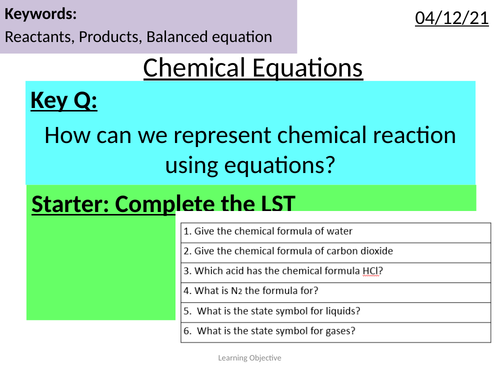 Chemistry Topic 1 - Key Concepts [All Lessons on PowerPoint] | Teaching ...