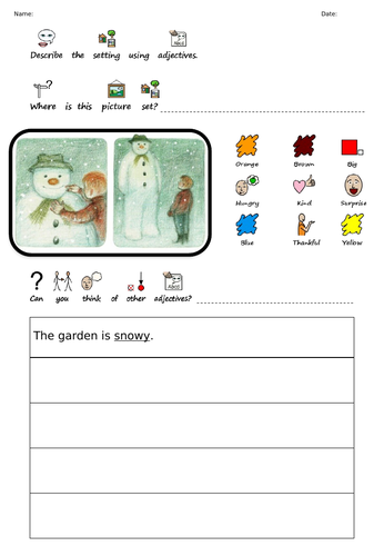 LI: I can describe a setting in a story using adjectives. | Teaching ...