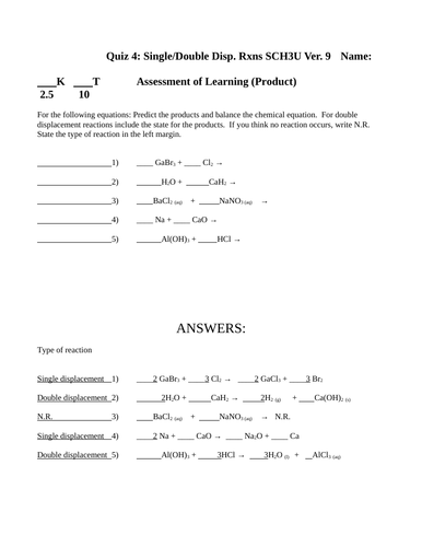 [110PGS] BALANCING AND CHEMICAL REACTIONS UNIT 4 Power Points, 5 ...