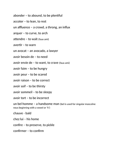 A level French A* revision sheet - vocabulary builder, grade booster ...