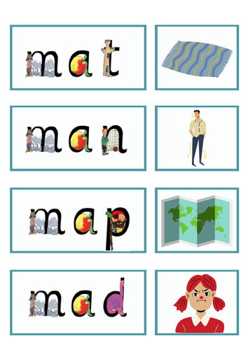 RWI inspired CVC word cards and pictures | Teaching Resources