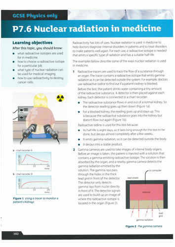 AQA GCSE Physics P7.06 Nuclear Radiation in Medicine | Teaching Resources
