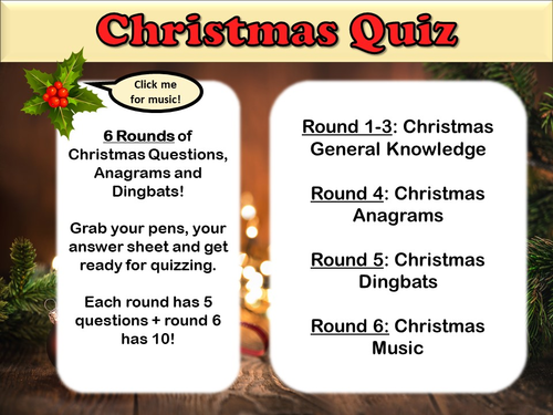Giant Christmas Quiz | End of Year Quiz | Form Time | Assembly ...