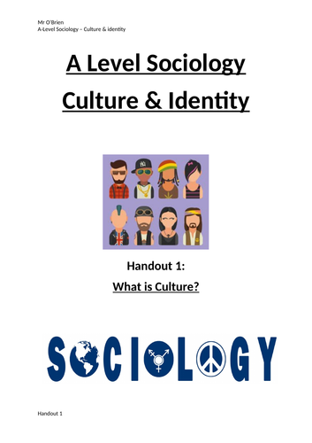 AQA Sociology Culture & Identity - Topic 1 - Concepts of Culture ...