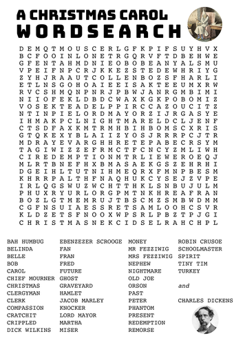 A CHRISTMAS CAROL - WORDSEARCH | Teaching Resources