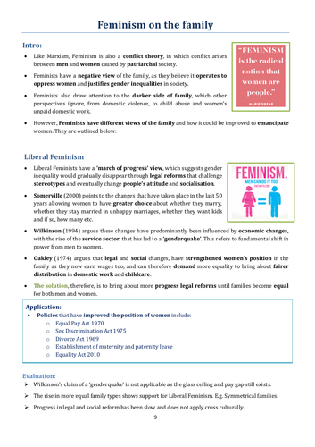 Feminist perspectives on families and households | Teaching Resources