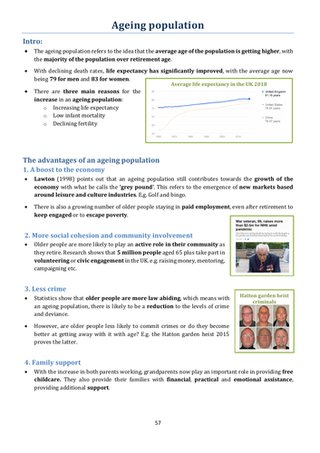 Advantages and disadvantage of an ageing population (families and ...