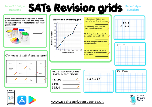 Year 6 SATs Maths Revision Grid #2 | Teaching Resources