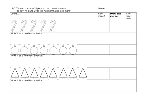 Reception Christmas Maths 'one more' | Teaching Resources