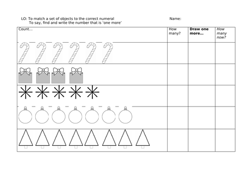Reception Christmas Maths 'one more' | Teaching Resources