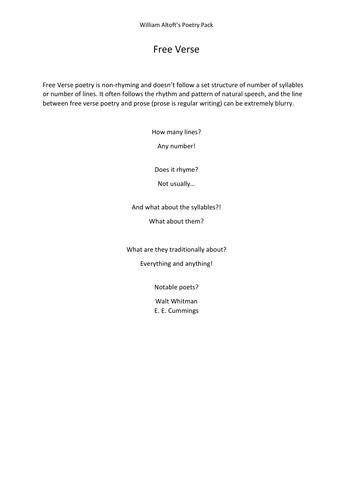 Short Poetry Course for KS2 & KS3 | Teaching Resources