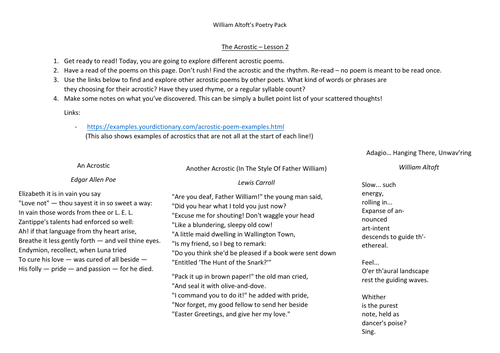 Short Poetry Course for KS2 & KS3 | Teaching Resources