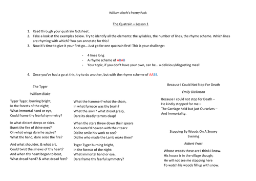 Short Poetry Course for KS2 & KS3 | Teaching Resources