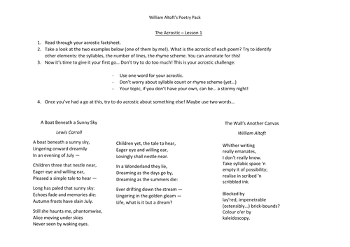 Short Poetry Course for KS2 & KS3 | Teaching Resources