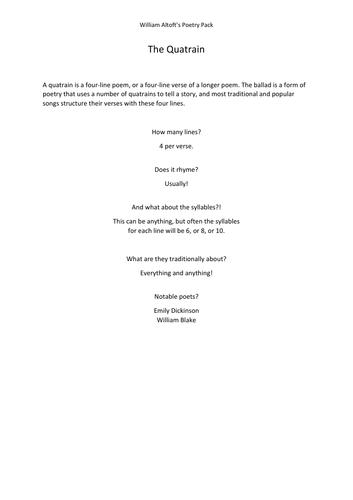 Short Poetry Course for KS2 & KS3 | Teaching Resources