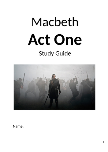 Macbeth Act 1 Workbook | Teaching Resources