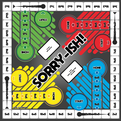 Times Tables Board Games: x2-x12 Sorry-ish (in the style of Sorry ...