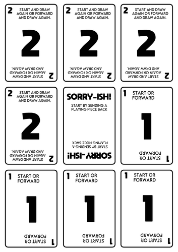 Times Tables Board Games: x2-x12 Sorry-ish (in the style of Sorry ...