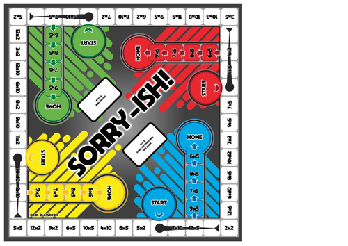 Times Tables Board Games: x2-x12 Sorry-ish (in the style of Sorry ...