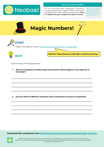 [Age 7-11] My Magic Number | Teaching Resources