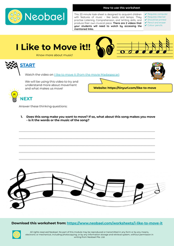 I Like to Move It! | Teaching Resources
