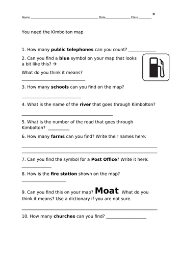 OS maps with questions | Teaching Resources