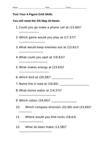 OS maps with questions | Teaching Resources