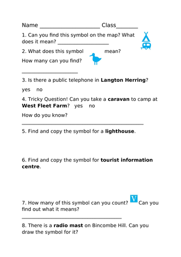 OS maps with questions | Teaching Resources